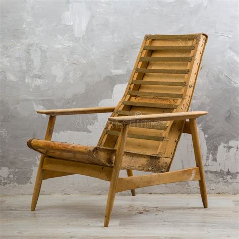 Vintage Or Mid Century Modern Armchair With A Wooden Frame And Woven