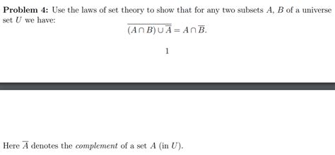 Solved Problem Use The Laws Of Set Theory To Show That Chegg