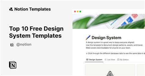 top 10 free design system templates notion template marketplace
