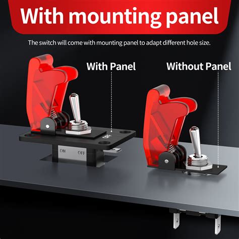 20a 12v On Off Lighted Toggle Switch With Safety Cover And Mounting Pa Daier