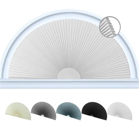 Jlong Arch Window Shade Blackout Half Circle Moon Pleated