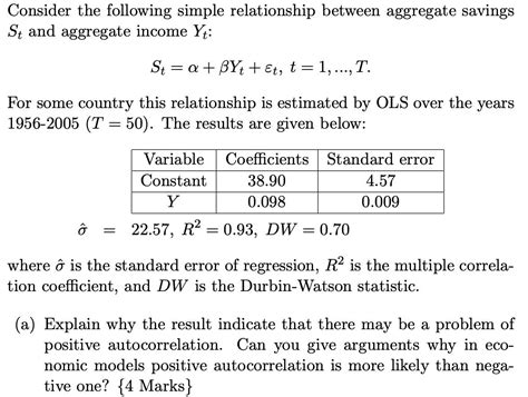 Solved Consider The Following Simple Relationship Between Chegg Com
