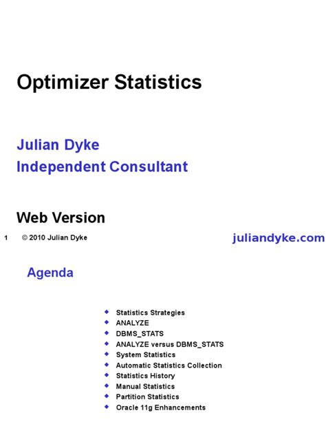 Optimizer Statistics Pdf Database Index Oracle Database