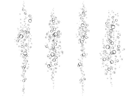 샴페인 발포성 음료 Fizz 수중 Fizzing 공기 물 또는 흰색 배경에 산소 거품 바다에서 탄산 반짝임 소다 팝 해저 벡터