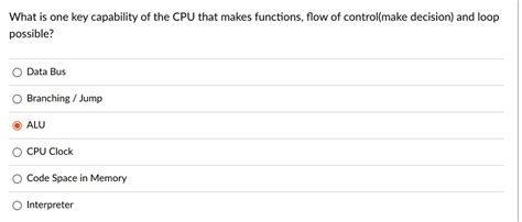 Solved What Is One Key Capability Of The Cpu That Makes Functions