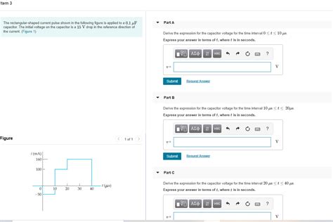 Solved Item 3 Part A The Rectangular Shaped Current Pulse Chegg Com