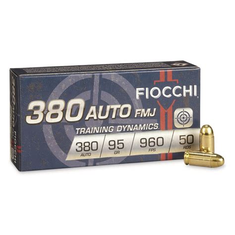 Fiocchi Shooting Dynamics 380 Acp Fmj 95 Grain 50 Rounds