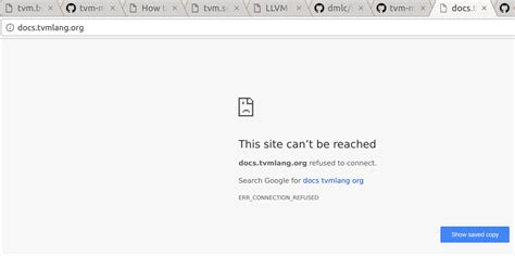 our docs site can t reach · issue 431 · apache tvm · github