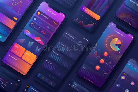 Modern User Interface Design Template Colorful Mobile Phone Screen