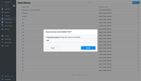 BUG Can Not Delete Datastore Issue 7236 PipedreamHQ Pipedream