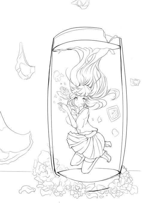 线稿 线稿女生 二次元女生 高清图片，堆糖，美图壁纸兴趣社区