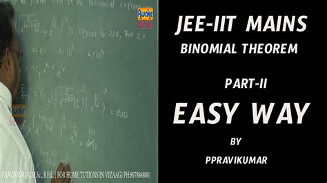 JEE MAINS BINOMIAL THEOREM PART YouTube