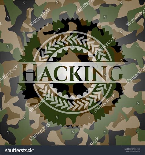 Hacking Written On Camouflage Texture Stock Vector Royalty Free 1273813768 Shutterstock