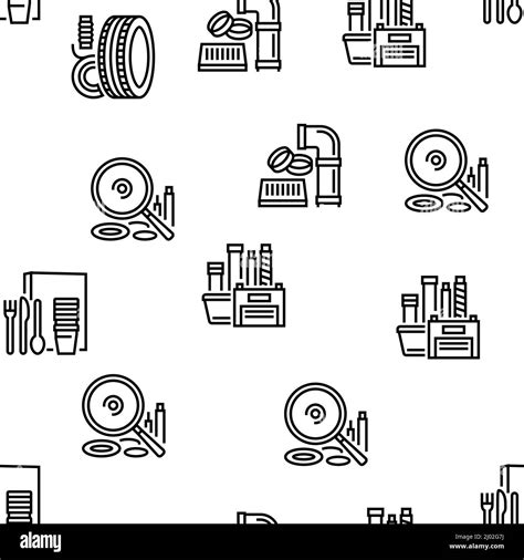 Polymer Material Industry Goods Vector Seamless Pattern Stock Vector