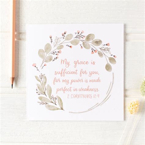 My Grace Is Sufficient For You Floral Wreath Card By The Brook