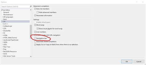 C Hide The Navigation Bar In Visual Studio Stack Overflow