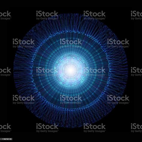 검은 배경에 고립 된 미래 지향적 인 빛나는 공상 과학 요소 디지털 생성 이미지에 대한 스톡 벡터 아트 및 기타 이미지 디지털 생성 이미지 원형 테크놀로지 Istock