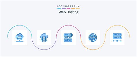 Web Hosting Blue Icon Pack Including Hosting Center Data Center Network Web Security