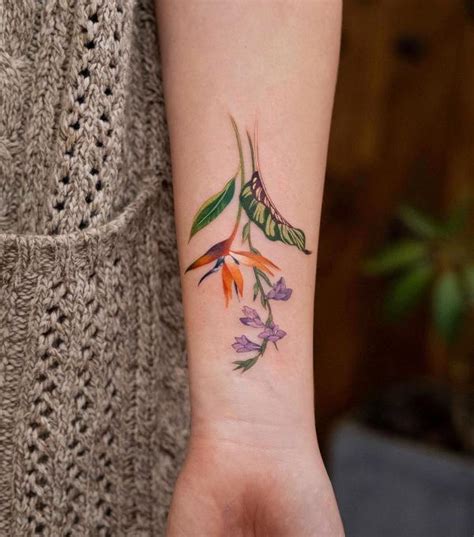 Birds Of Paradise Flower Tattoo