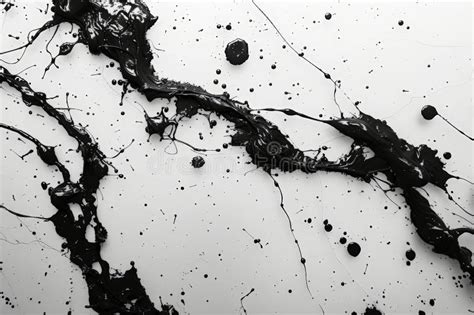 Horizontal Image Of Intricate Black Ink Patterns On A White Background Abstract Design Stock