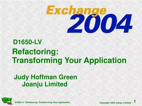 Ppt Refactoring Transforming Your Application Powerpoint Presentation Id1434188
