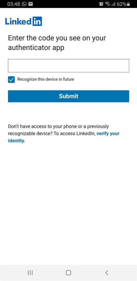how do i retreive my linkedin verification code from my authenticator