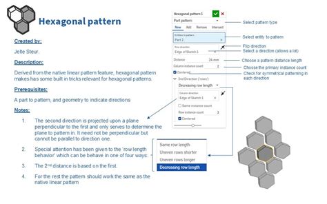 New Feature Hexagonal Pattern — Onshape