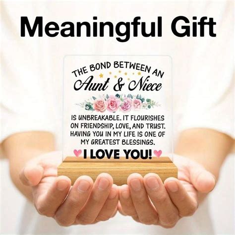 Aunt And Niece Bond Acrylic Desk Plaque With Wooden Stand Meaningful