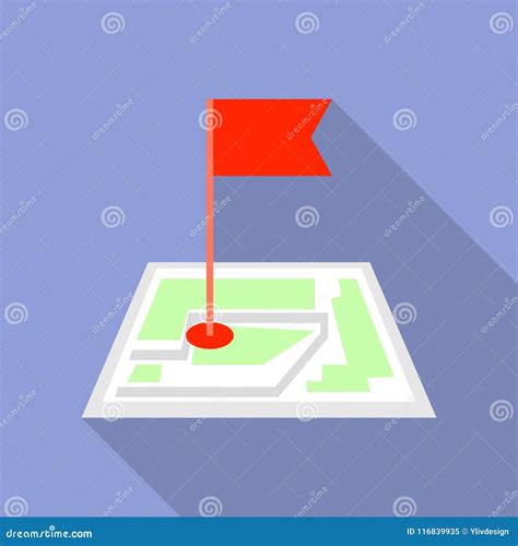 Flag Map Pin Icon Flat Style Stock Vector Illustration Of Business Collection