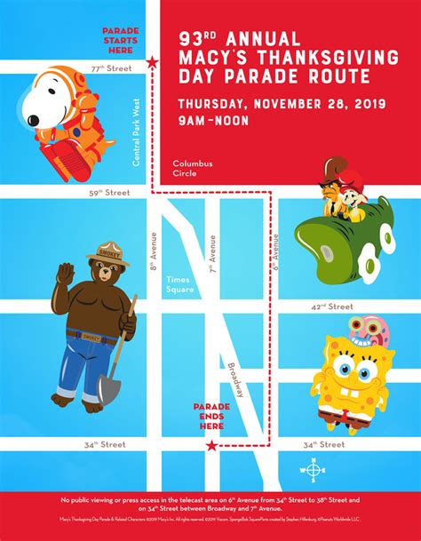 2019 Macys Thanksgiving Day Parade Lineup And Route Map