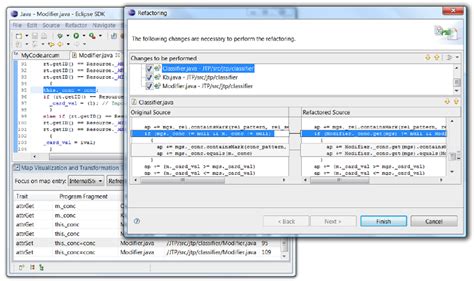 Refactoring In Arcum For Eclipse The Front Most Window Is A Preview