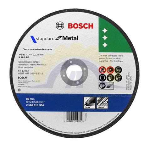 Disco Abrasivo Corte Metal 7″ X 16mm Standard Bosch Aditamentos E