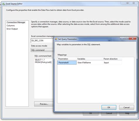 Excel File Source Ssis Excel File Name Retrieval Stack Overflow