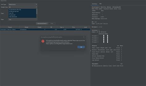 Uncaught Java Exception Issue MegaMek Megameklab GitHub