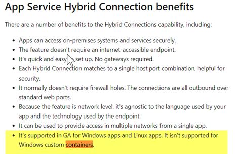 Hybrid Connections Support For Windows Containers Plan Microsoft Qanda