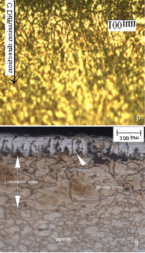 Optical Micrograph Of Cross Section Of Aisi 8620 Steels A Boronized Download Scientific