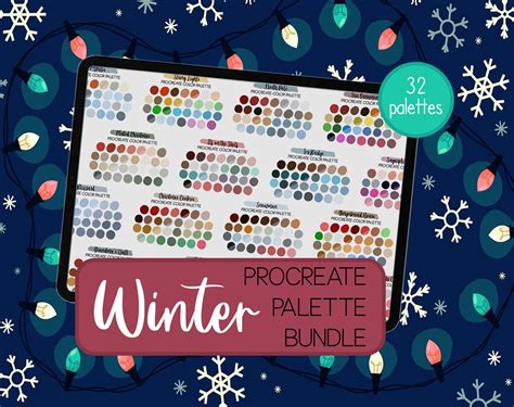 Winter Procreate Palette Bundle Procreate Color Palette Procreate Swatches Procreate For