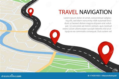Flat Map With Road Gps Navigation With Point For Travel Simple Information Background Of City