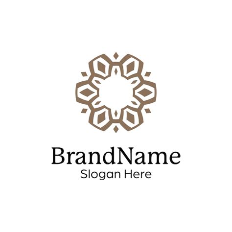 Premium Vector Abstract Symmetric Mandala Pattern Logo Design Template