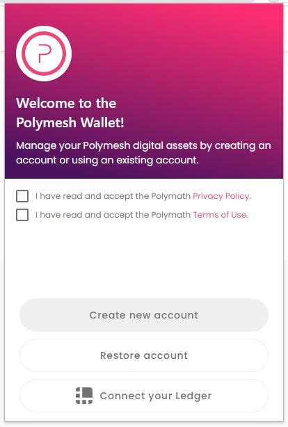 Polymesh Wallet Polymesh Documentation Portal
