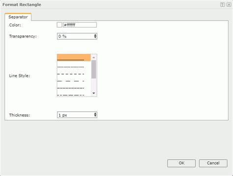 Format Rectangle Dialog Box Properties Logi Analytics