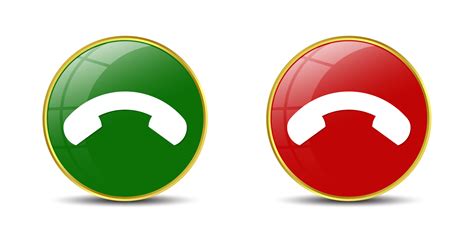 3d Realistic Phone Call Receive Reject And Dial Incoming Call Button Red And Green Call Push