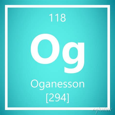 Oganesson Og Periodic Table Of Elements Atomic Mass Vector