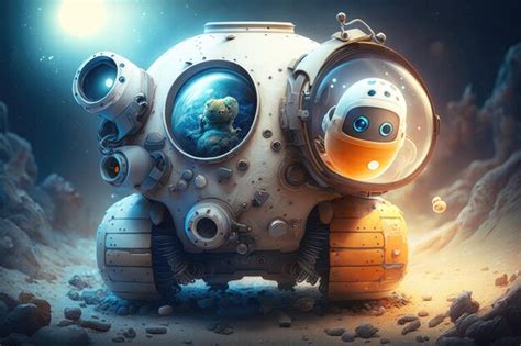 Robotic Explorers In Space Discovery Premium Ai Generated Image