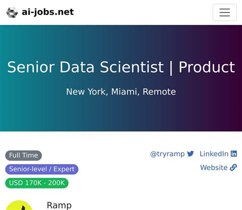 Hiring Senior Data Scientist Product Remote Raimljobs