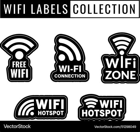 Collection Of Wifi Label Royalty Free Vector Image