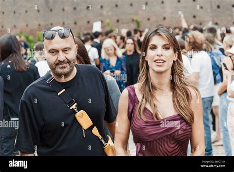 Elisabetta Canalis Outside Alberta Ferretti Show During Milan Fashion Week Womenswear Spring