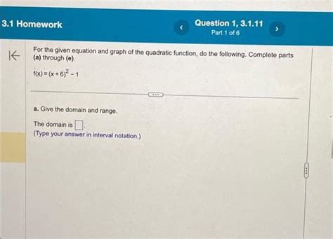 Solved 3 1 Homework A Give The Domain And Range Question Chegg Com