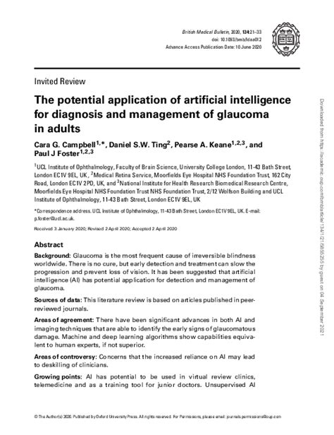 Pdf The Potential Application Of Artificial Intelligence For Diagnosis And Management Of