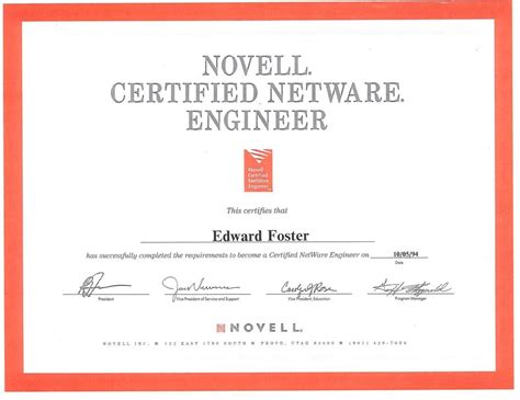 Credentials Edward N Foster Richmond Va